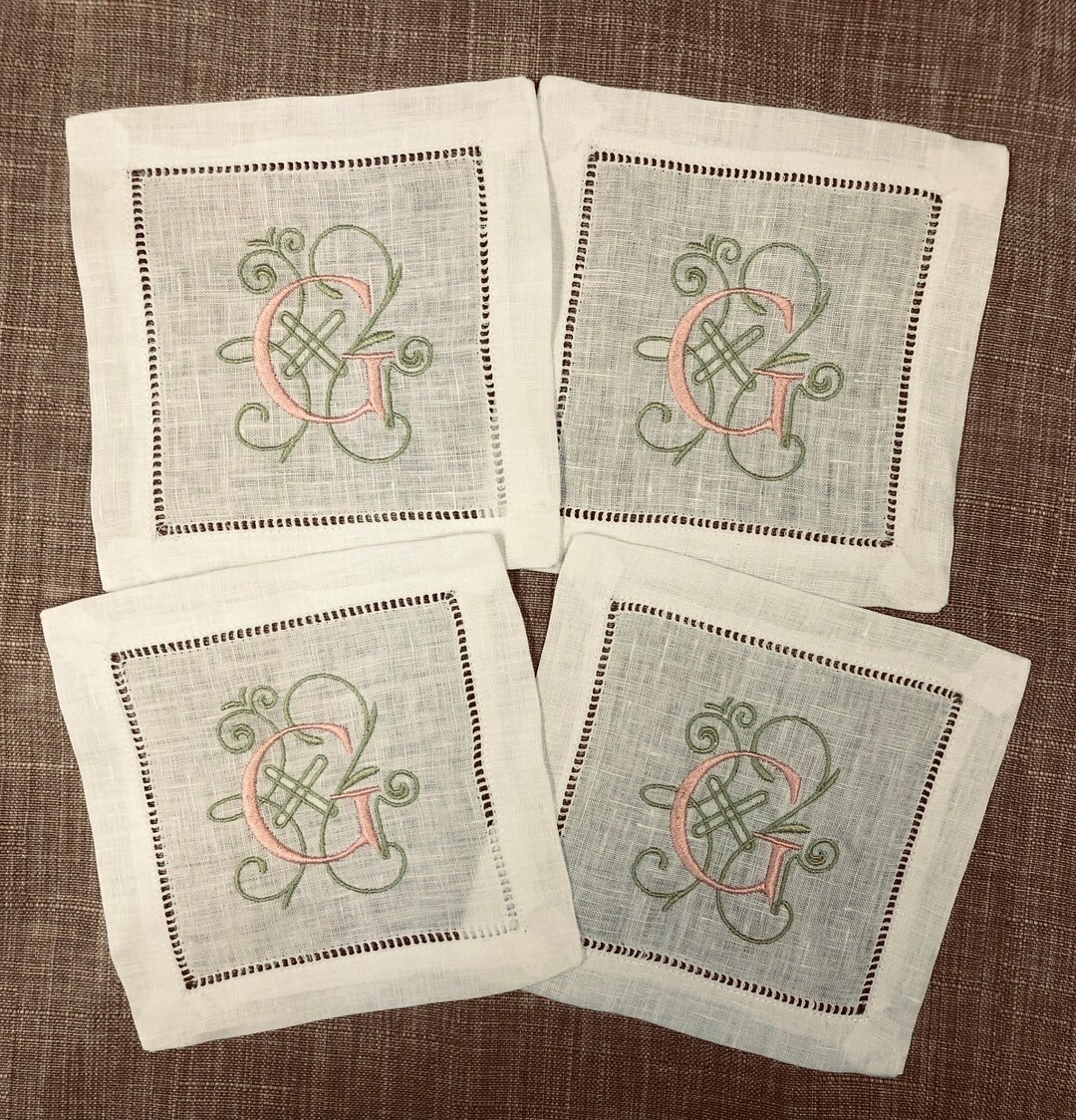 Monogram Cocktail Napkins / Coasters - Etsy