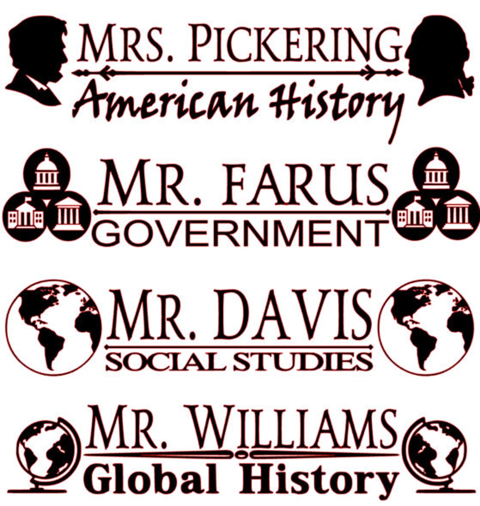 Social Studies Teacher Subject Stickers - Etsy