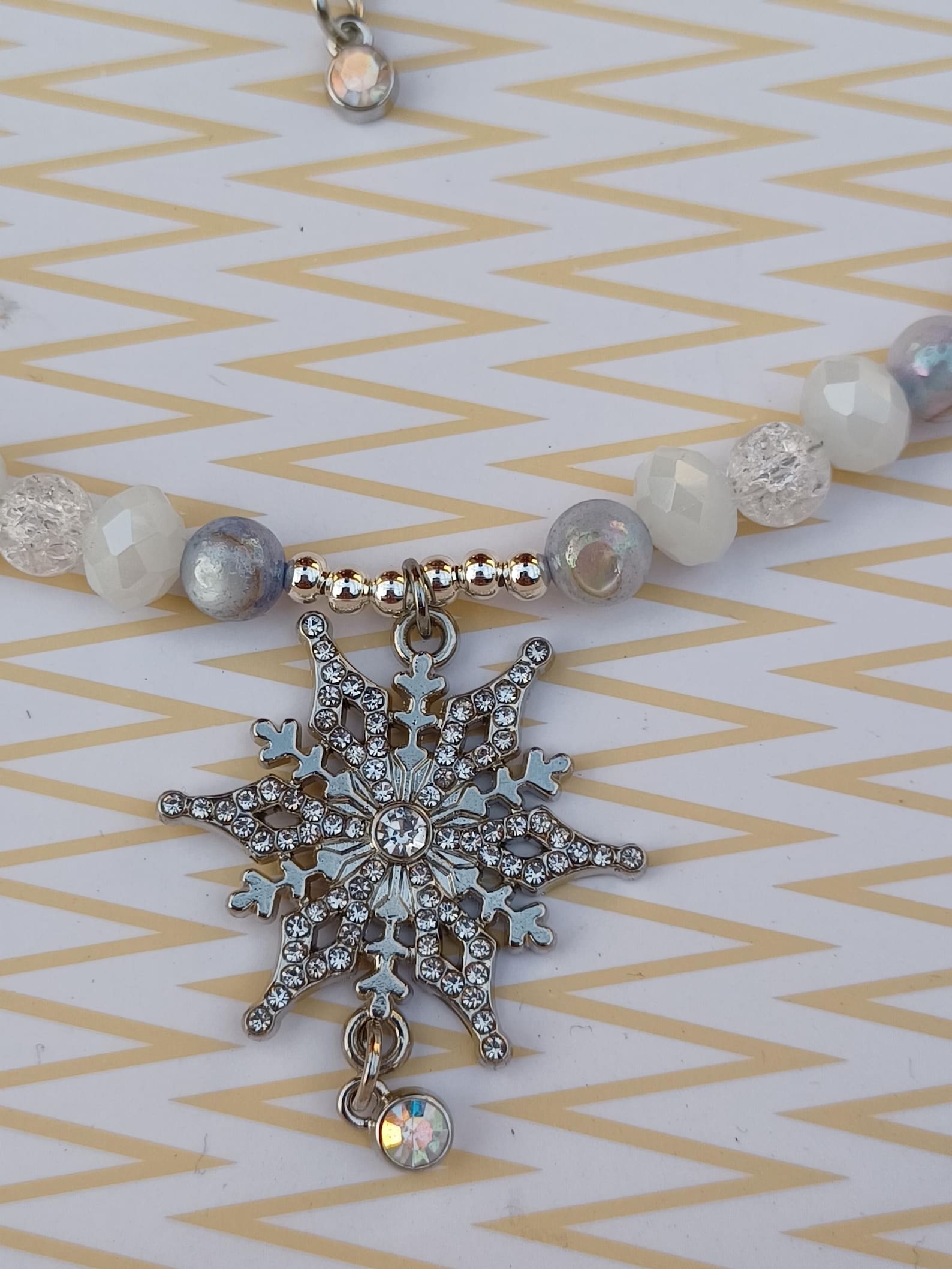 Beaded Snowflake Choker: Handmade Christmas Necklace - Etsy