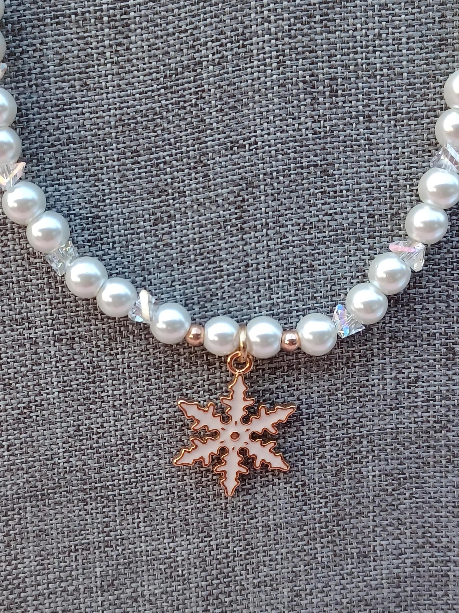 Beaded Snowflake Choker: Handmade Christmas Necklace - Etsy