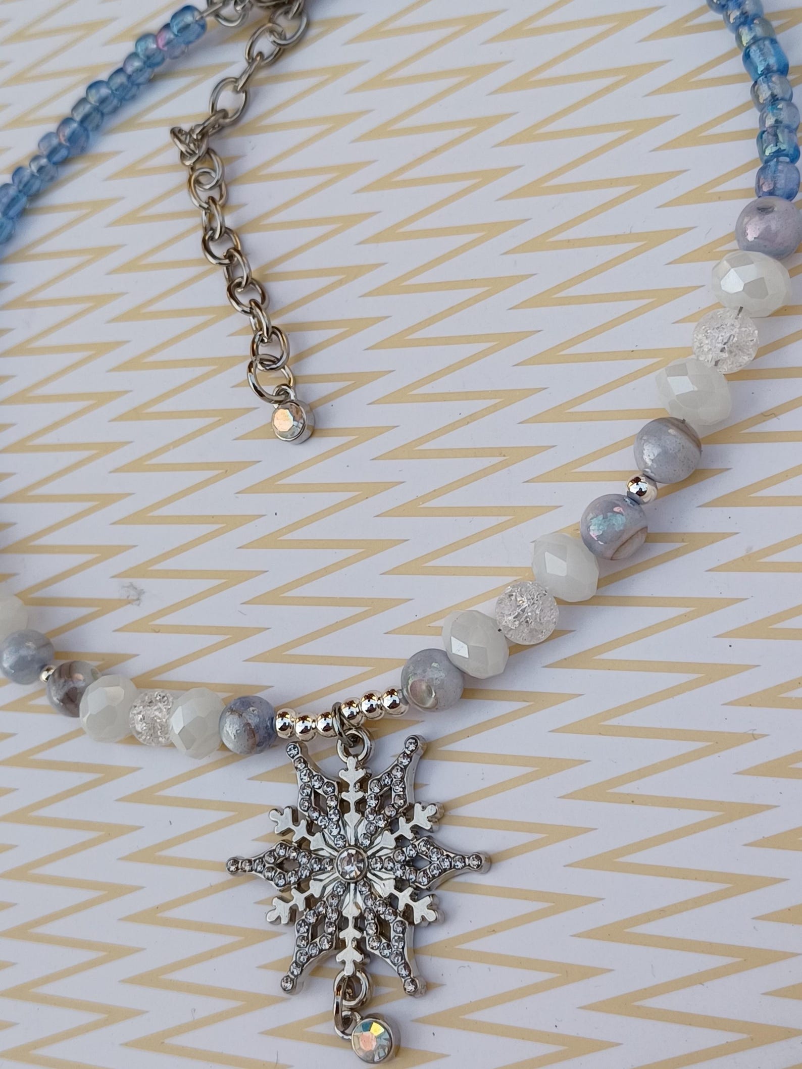 Beaded Snowflake Choker: Handmade Christmas Necklace - Etsy