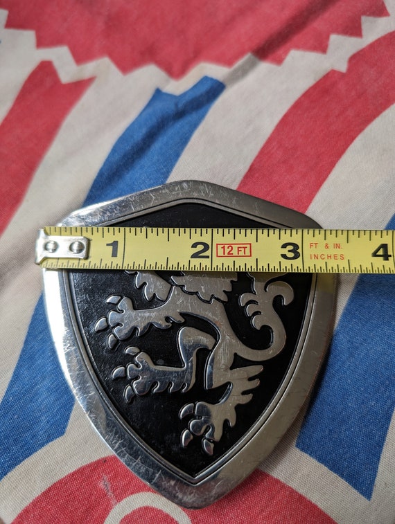 Lion Crest Heraldry Shield Larping Vintage Belt Buckle - Gem
