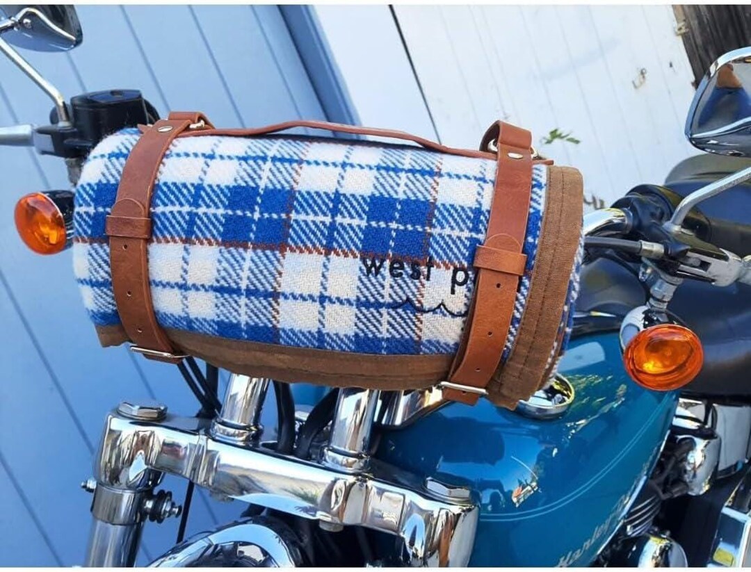 Motorcycle Bedroll & Wool Blanket With Waxed Canvas Waterproof Backing ...