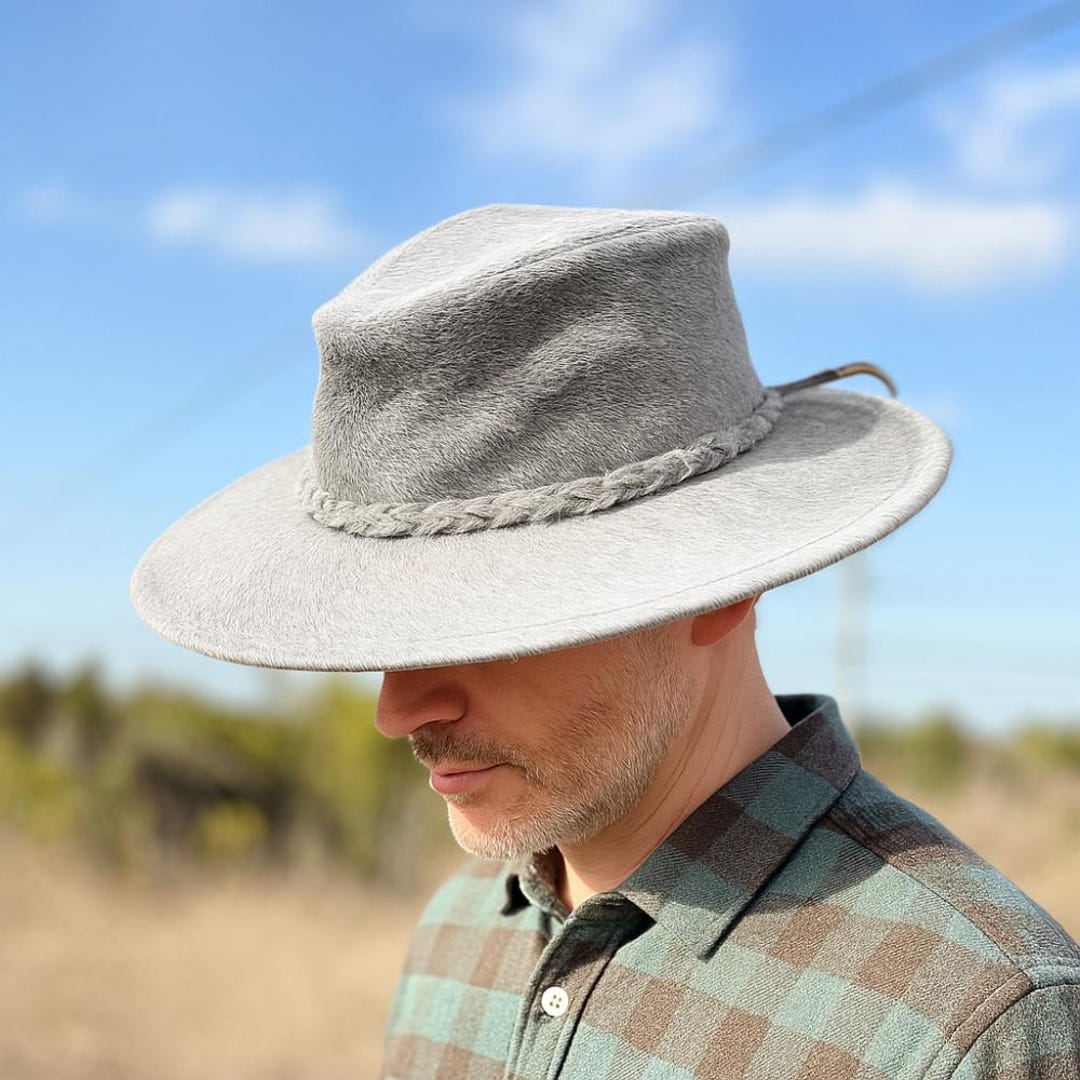 Cowhide Hat | Rancher Hat | Cowboy & Cowgirl Hat | Real Leather Cow ...
