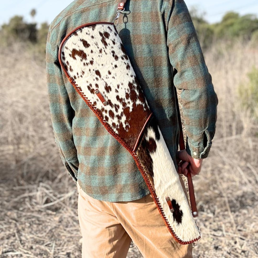 Leather Rifle Scabbard With Shoulder Strap | Shotgun Case | Cow Hide ...