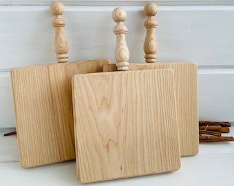Square Unfinished Wood Cutting Boards With Handle - Etsy