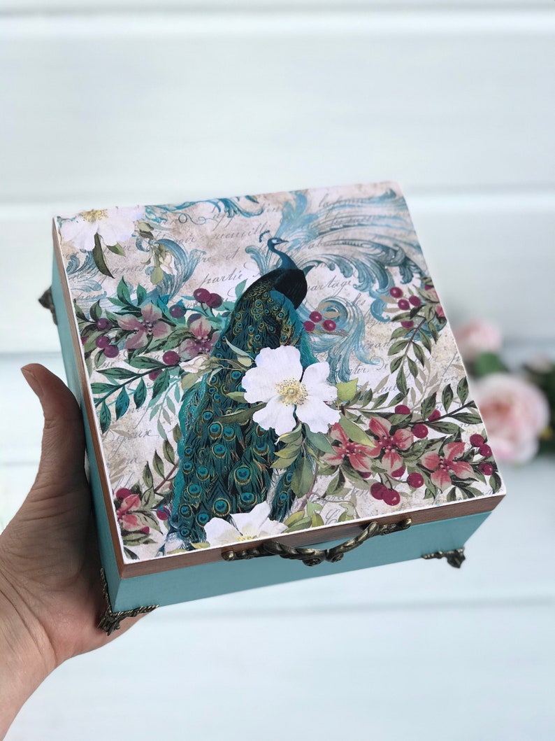 Peacock Jewelry Box Personalized Wooden Keepsake Box Peacock - Etsy