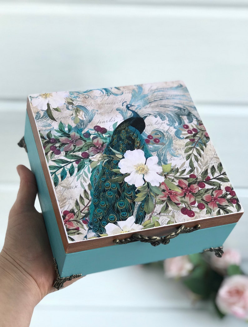 Peacock Jewelry Box Personalized Wooden Keepsake Box Peacock - Etsy