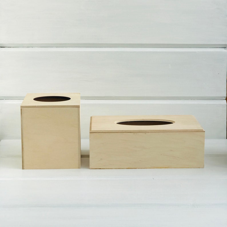 Unfinished Wooden Tissue Box Cover Rectangular Tissue Box - Etsy