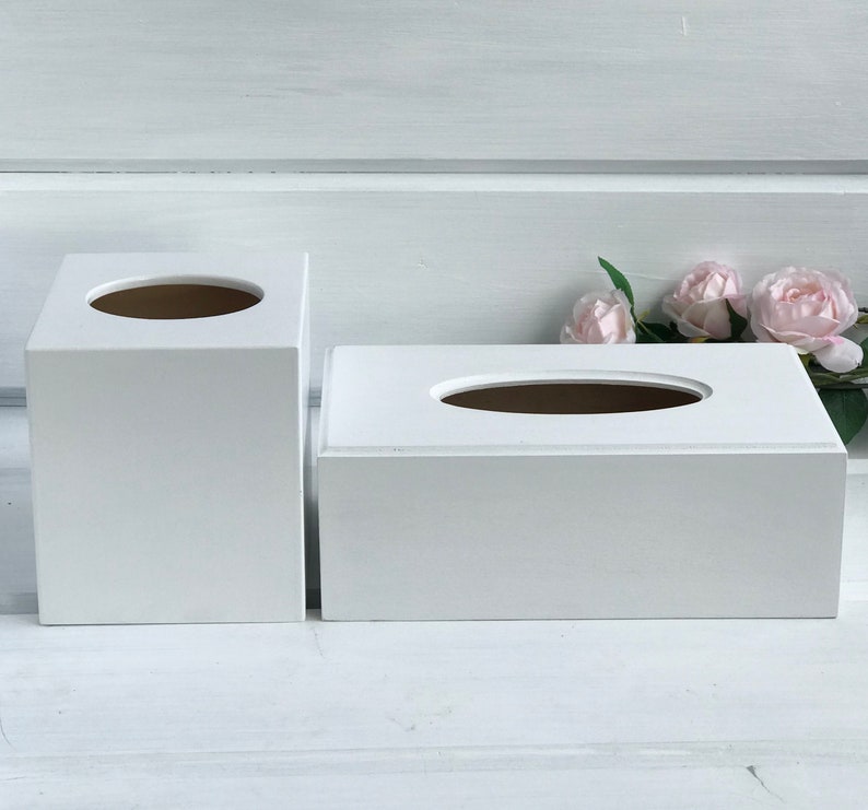 White Tissue Box Cover Farmhouse Bathroom Accessories Tissue - Etsy