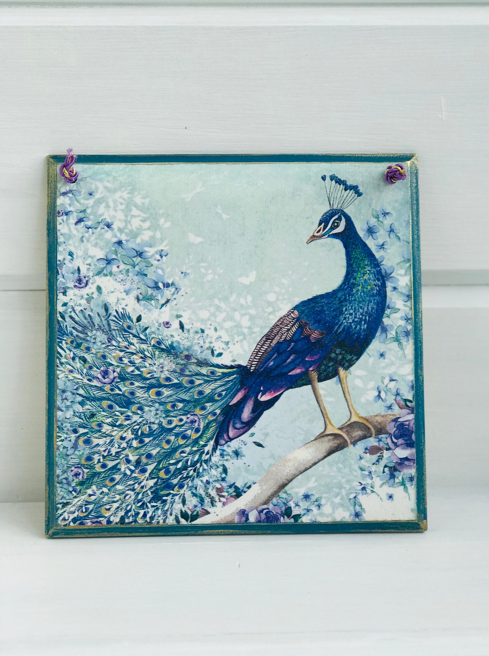 Peacock Wall Hanging Plaque Bird Wooden Sign Peacock Wall Etsy