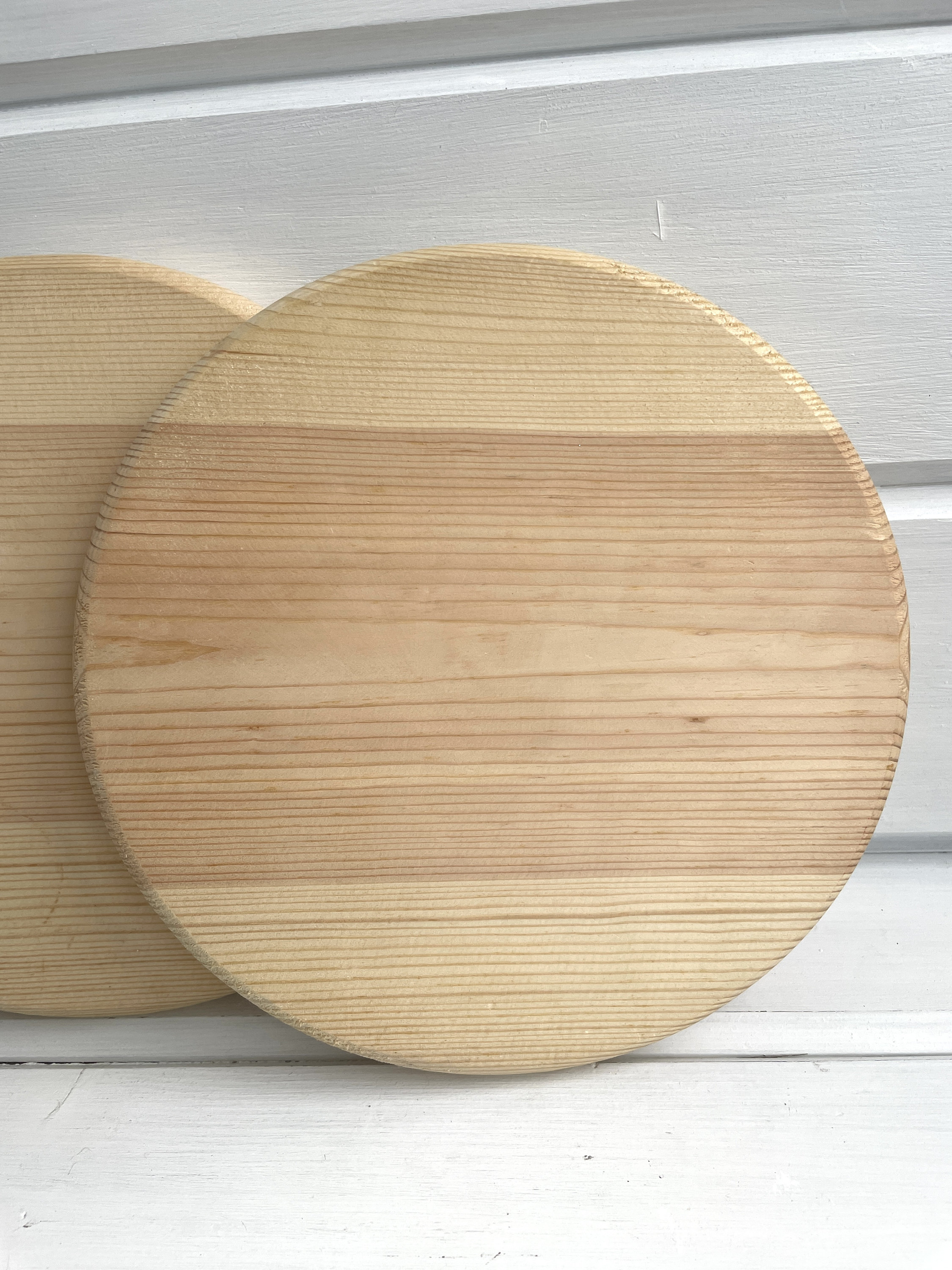 Set of 2 Large Round Cutting Board Wooden Unfinished Natural - Etsy