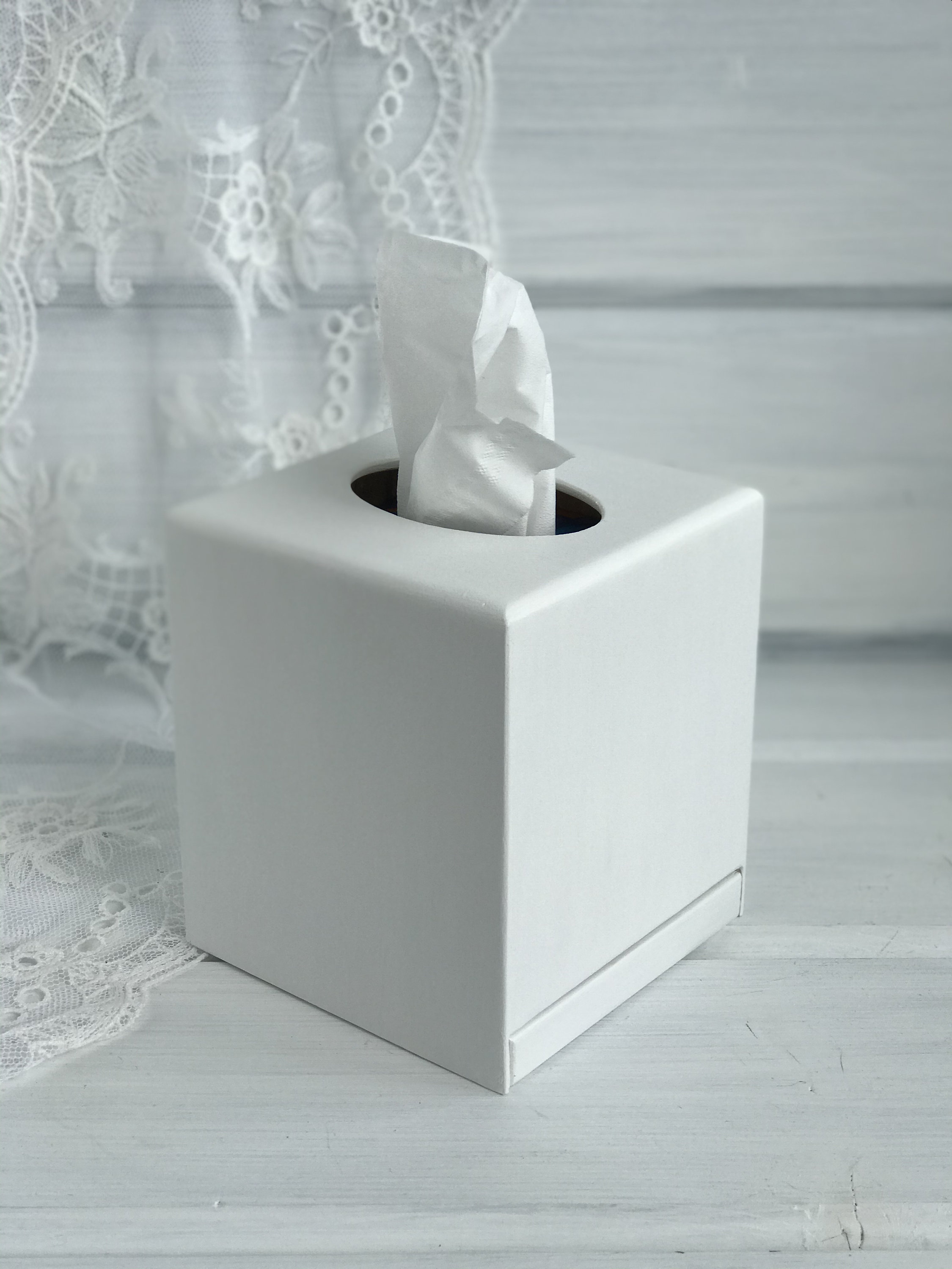 White tissue box cover Farmhouse bathroom accessories Tissue | Etsy