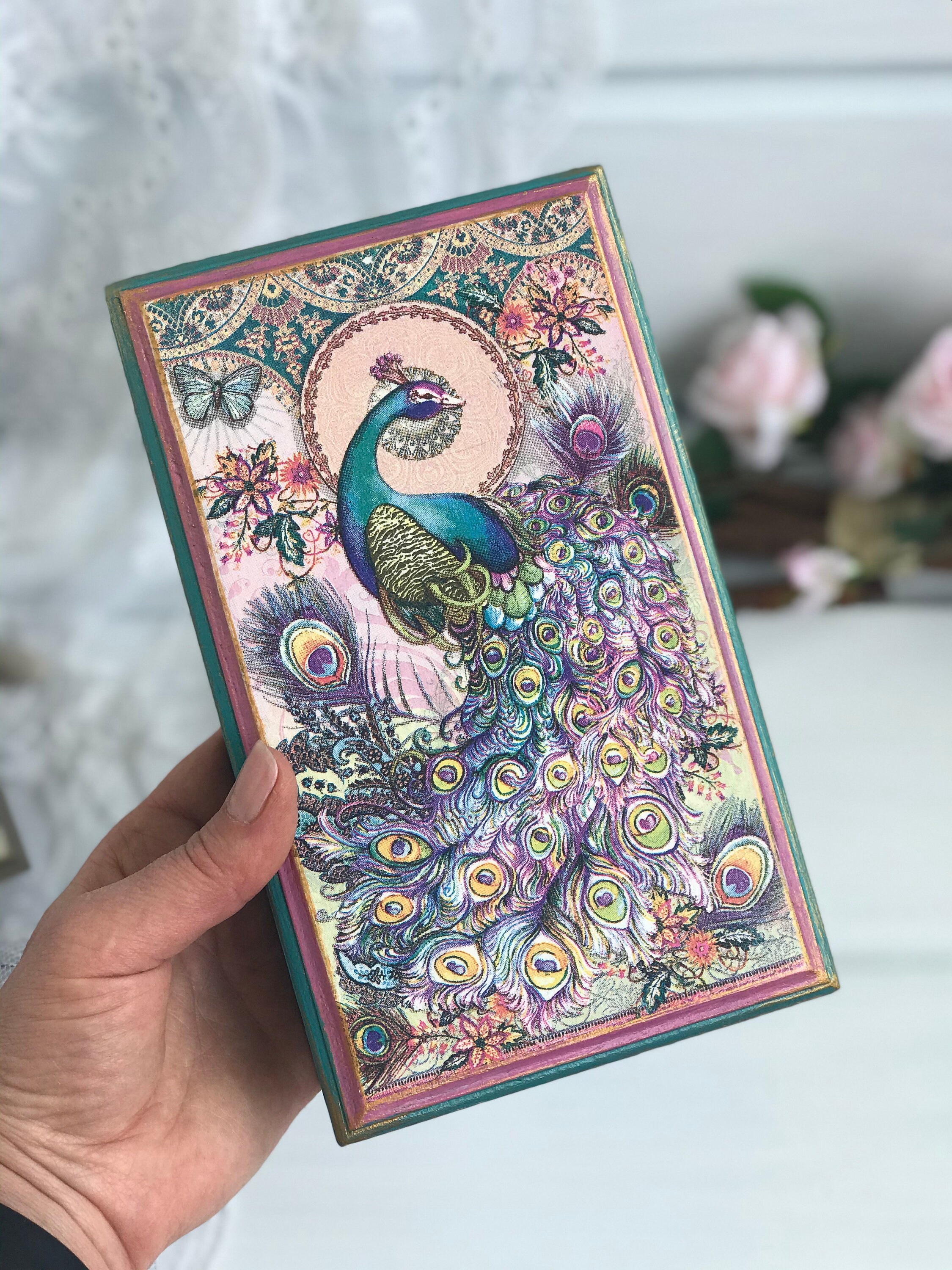 Peacock Jewelry Box Pink Keepsake Box Christmas Gifts for | Etsy