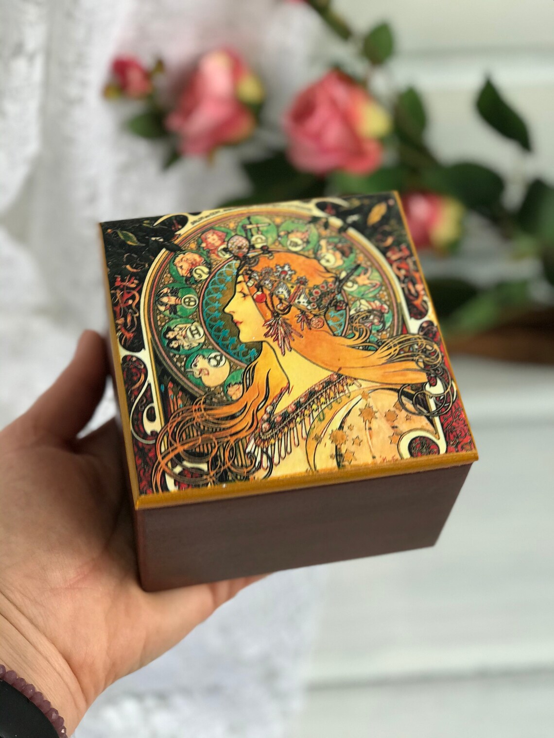 Mucha Zodiac Jewelry Trinket Small Box Alphonse Mucha Art - Etsy
