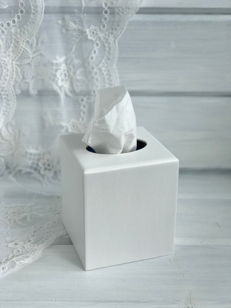 White Tissue Box Cover Farmhouse Bathroom Accessories Tissue - Etsy