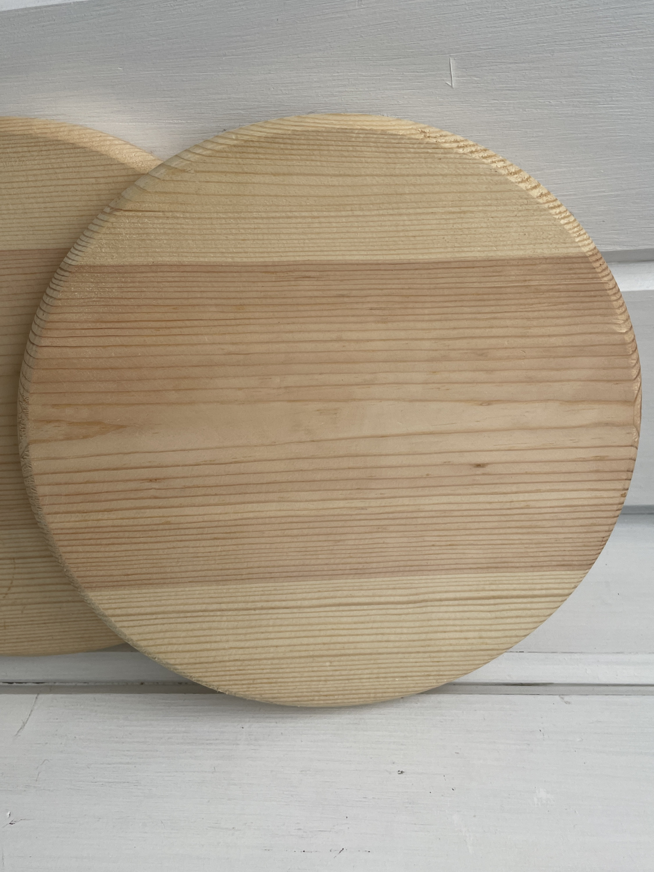 Set of 2 Large Round Cutting Board Wooden Unfinished Natural - Etsy