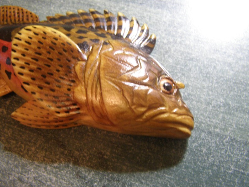 25 cm 3D mur sculpture en bois de poissons Skorpen Sea Ers | Etsy