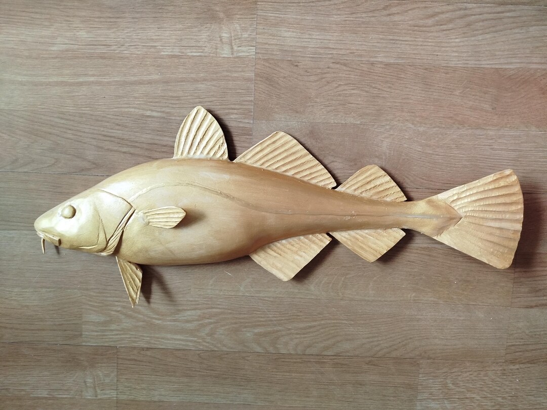 Hand Carved Golden Cod, Marblehead Mascot, 17-21 Inches 3D Wall Wooden ...