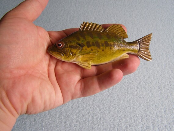 5 Inch 3D Wooden Sculpture of Bass Fish Large-mouthed Perch | Etsy