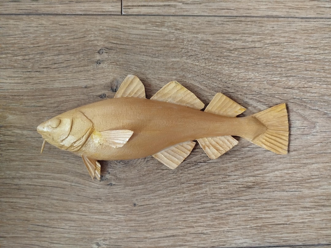 Hand Carved Golden Cod, Marblehead Mascot, Wooden Fish Wall Decor, 5-8 ...