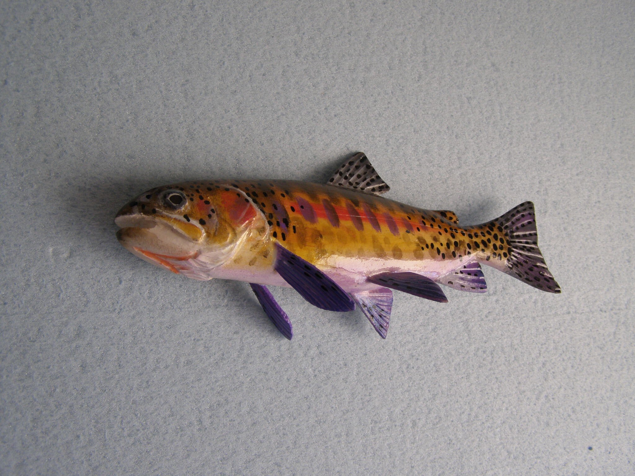 21 cm 3D wooden fish sculpture young Lahontan cutthroat trout | Etsy