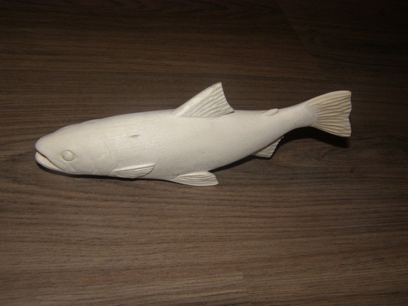 20 cm sculpture en bois 3D de poisson Truite sculpture à la | Etsy