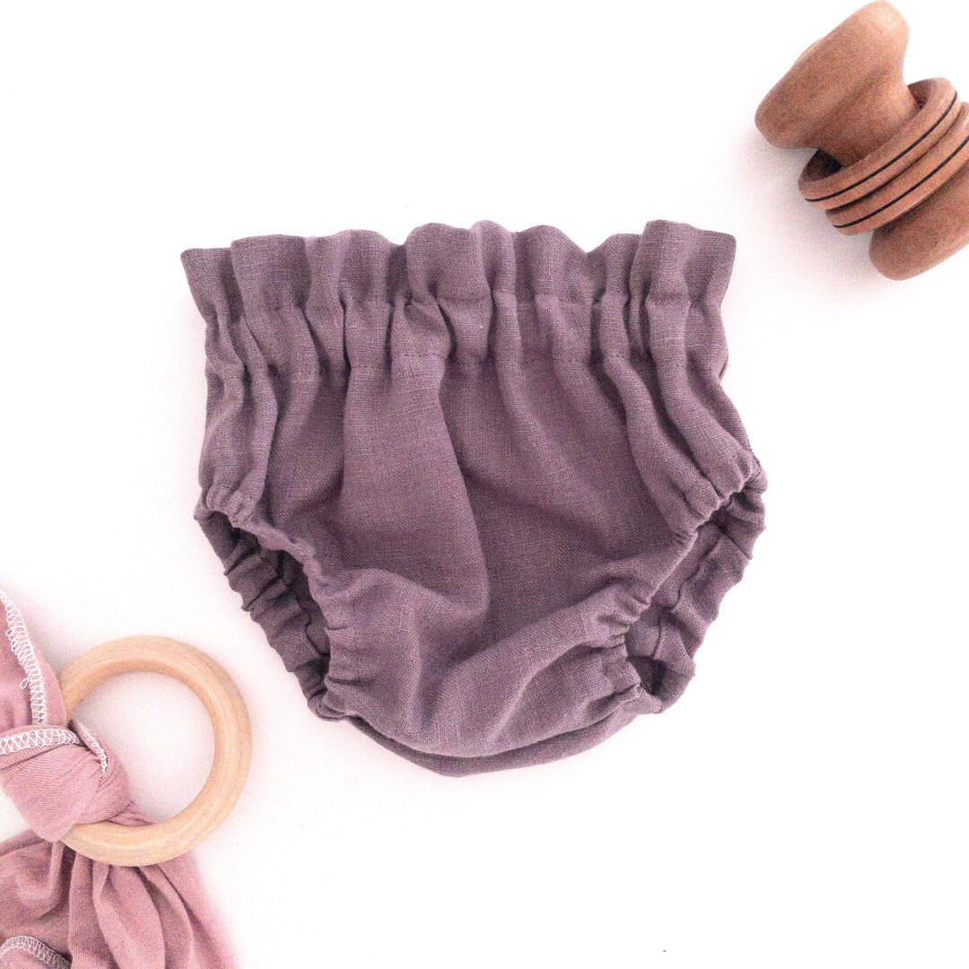 Purple Linen Bloomers Baby Girl Bloomers Baby Girl Clothes Newborn ...