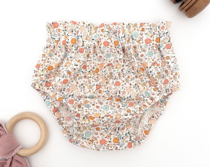 Floral Baby Girl Bloomers, Baby Clothes, Diaper Cover, Ruffled Waist ...