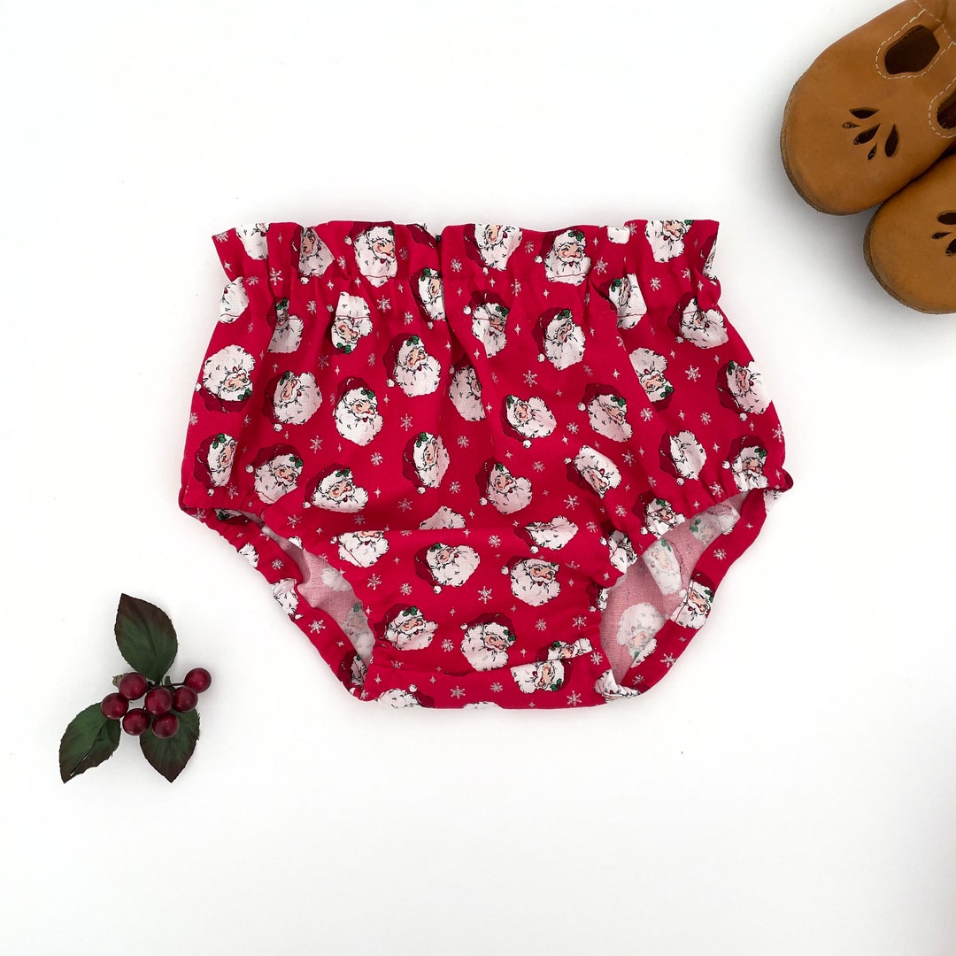 Santa Bloomers | Baby Girl Christmas Diaper Cover | Bloomers | Baby ...