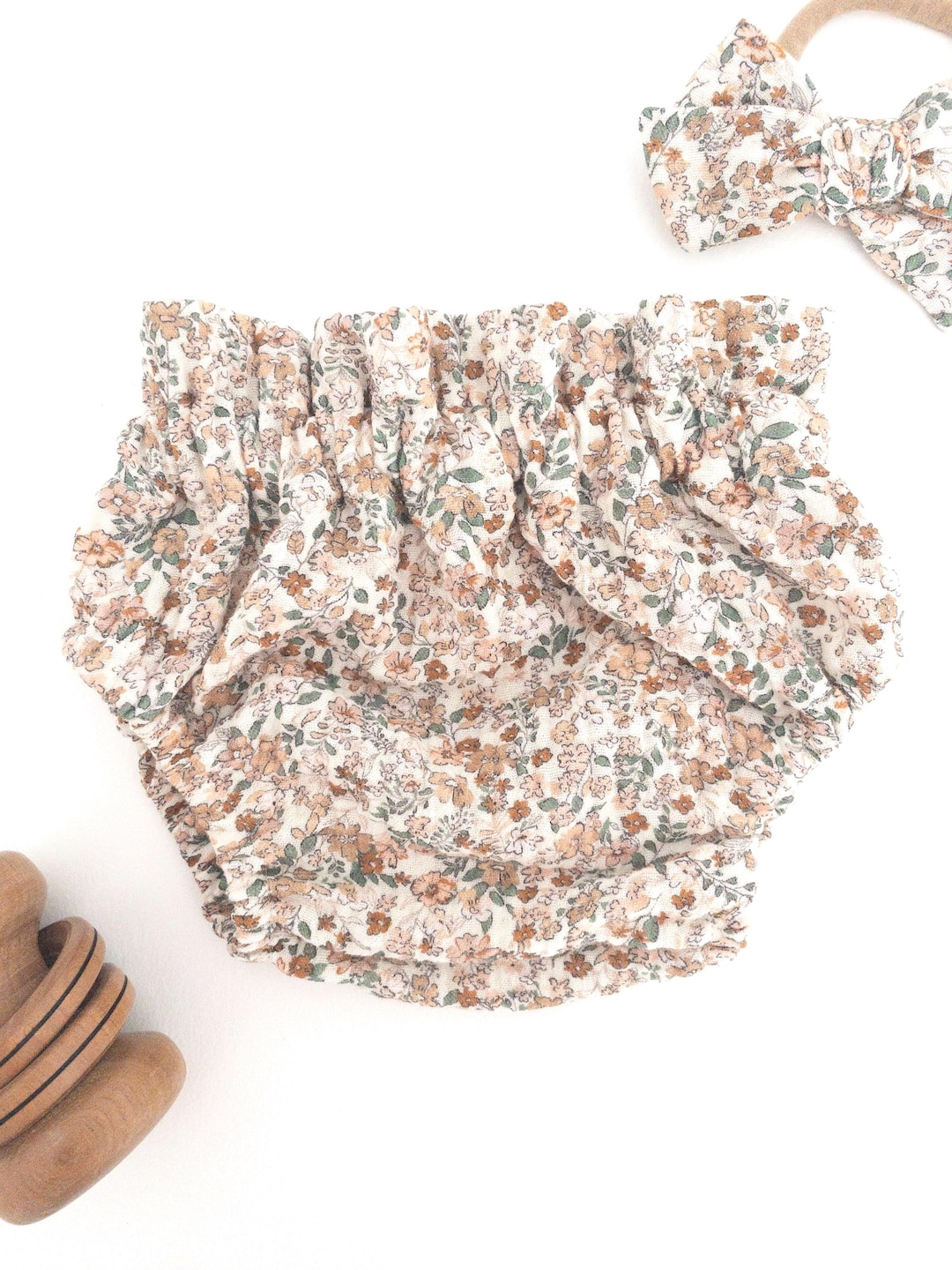 Handmade Floral Baby Bloomers With Bow Headband | Baby Girl Bloomers ...