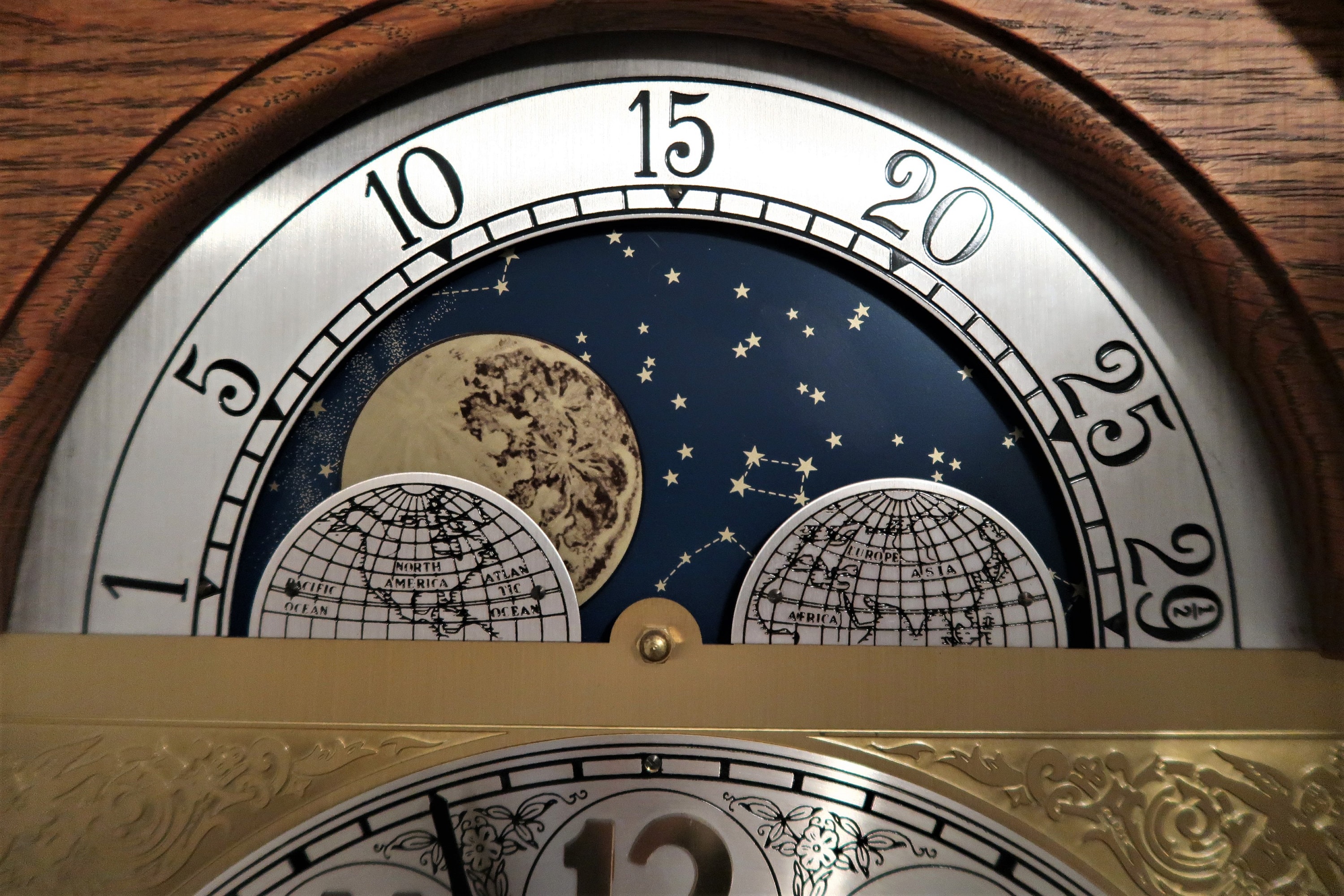 Emperor Clock Company Solid Oak Grandfather Clock Weight Driven ...