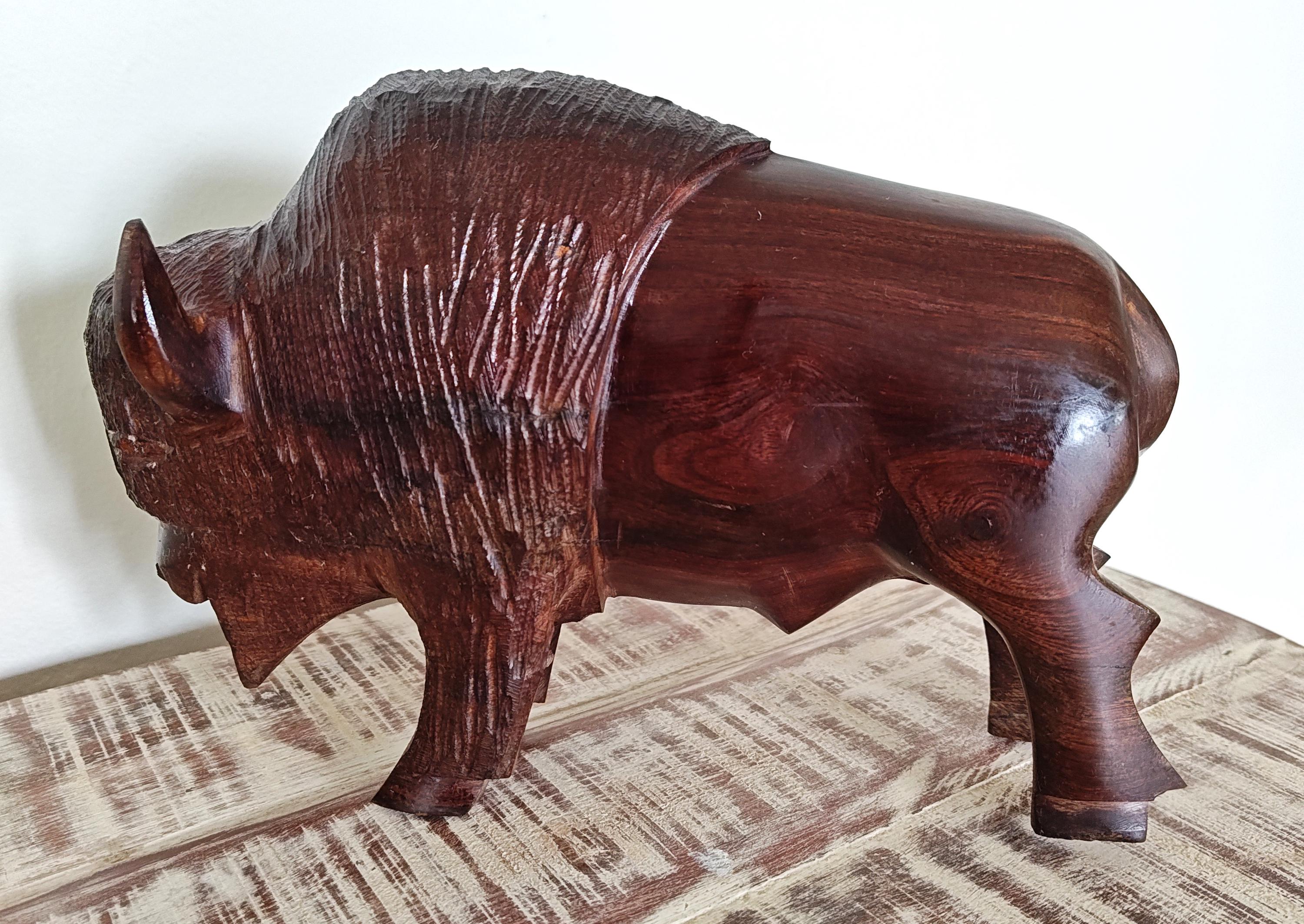 Vintage Ironwood Buffalo Statue/carving - Etsy