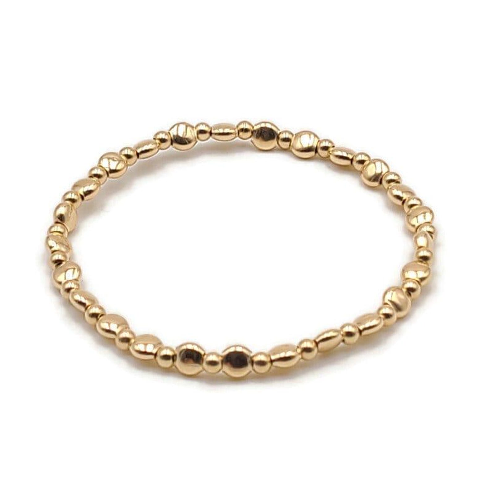 Stackable Beaded Bracelet: Gold Filled, Tarnish-free - Stretch Fit - Etsy