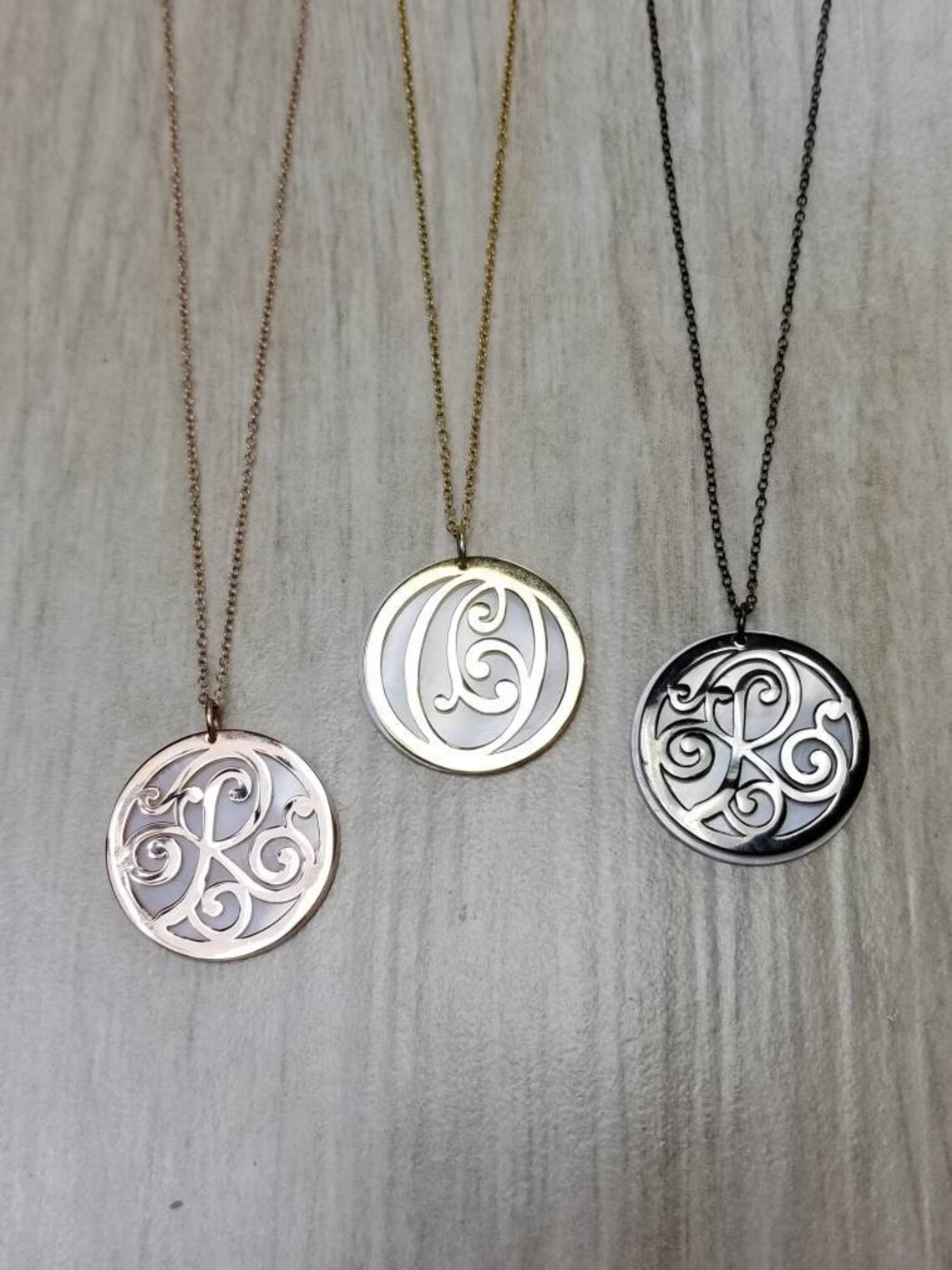 Monogram Initial Necklace Dainty Necklace Tiny Initial - Etsy