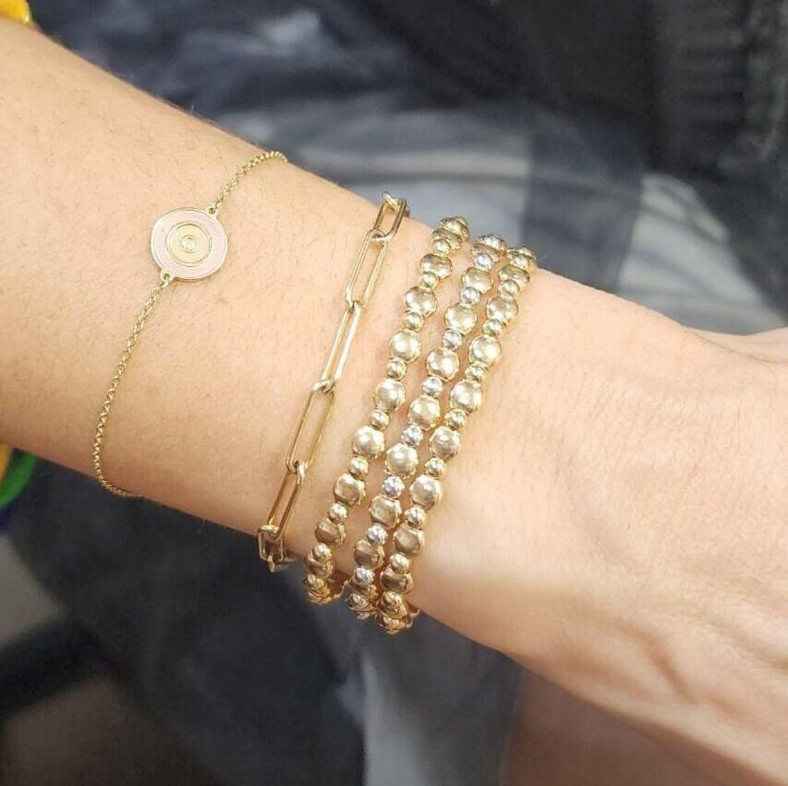 Stackable Beaded Bracelet: Gold Filled, Tarnish-free - Stretch Fit - Etsy