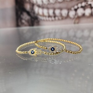 Good Luck Evil Eye Protection Bracelet - Spiritual Hamsa Gold Filled ...