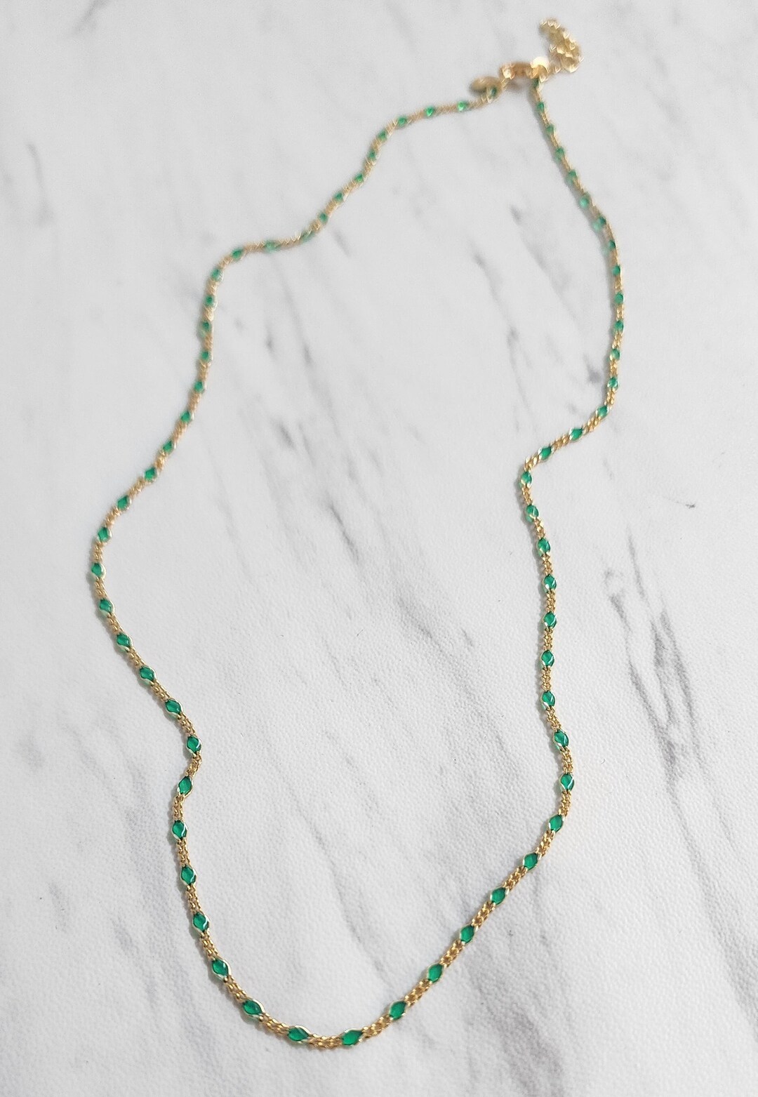 DELICATE ENAMEL Chain Everyday NECKLACE, Minimalistic Sterling Silver ...