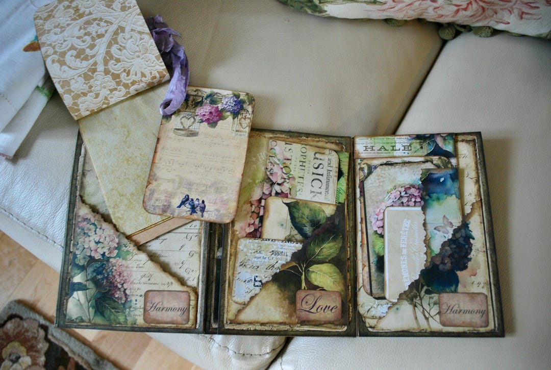 Vintage Style Flip Journal, Folder Pockets That Flip Out, Altered File ...