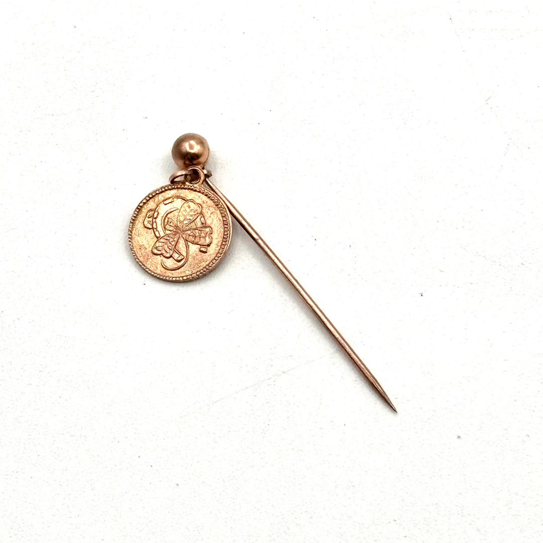 Victorian 'good Luck' Rose Gold Fill Stick Pin - Etsy