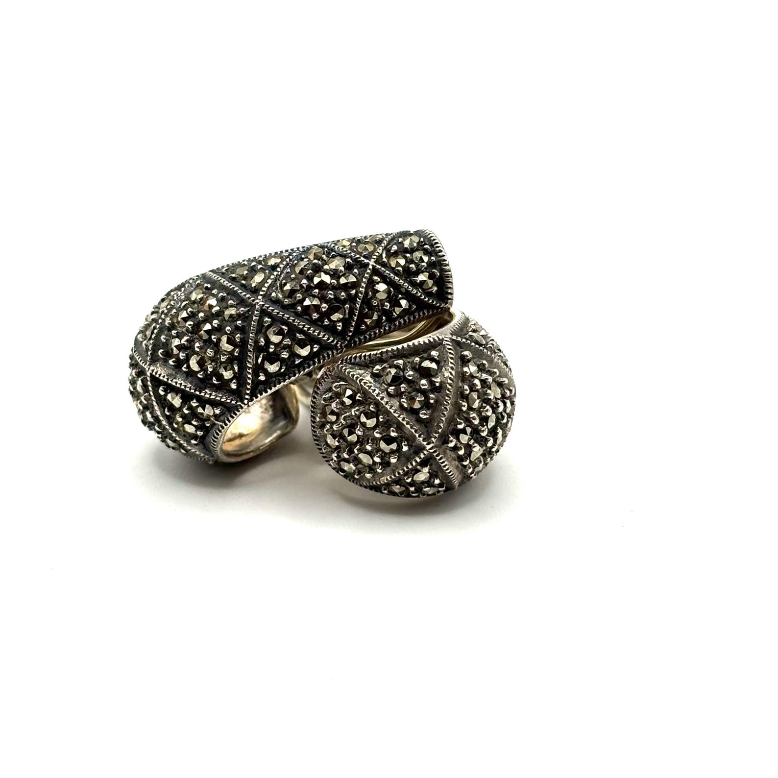 Sterling Silver and Marcasite Judith Jack Clip on Earrings - Etsy