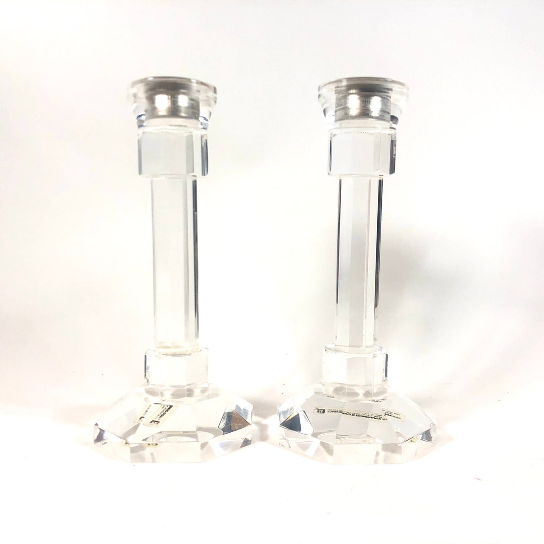 Pair Lucite Candle Holders - Etsy