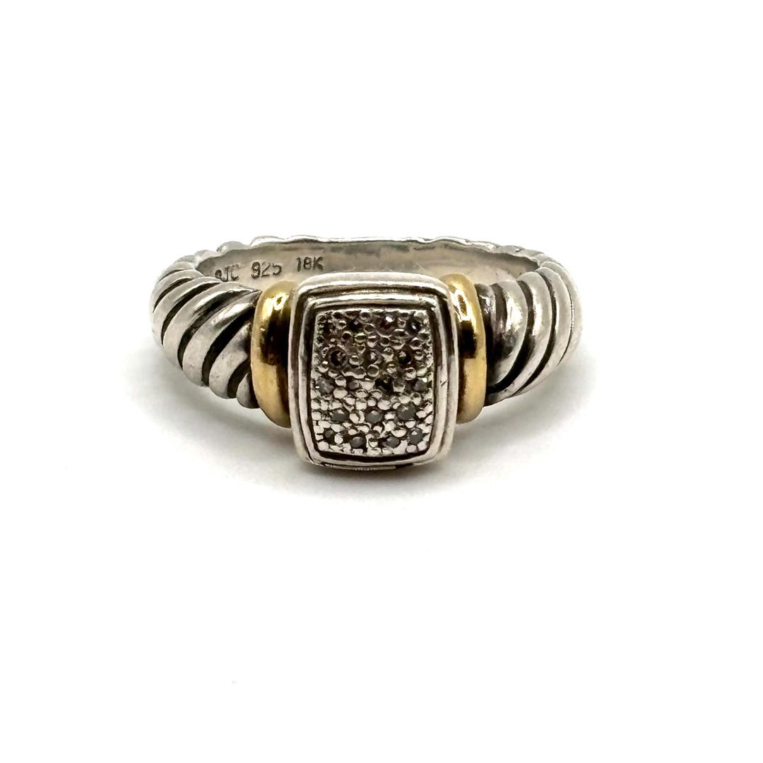 Samuel Benham BJC Sterling and 18K Gold and Diamond Cluster Ring - Etsy