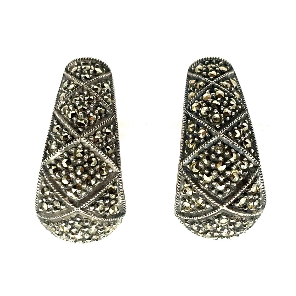 Sterling Silver and Marcasite Judith Jack Clip on Earrings - Etsy