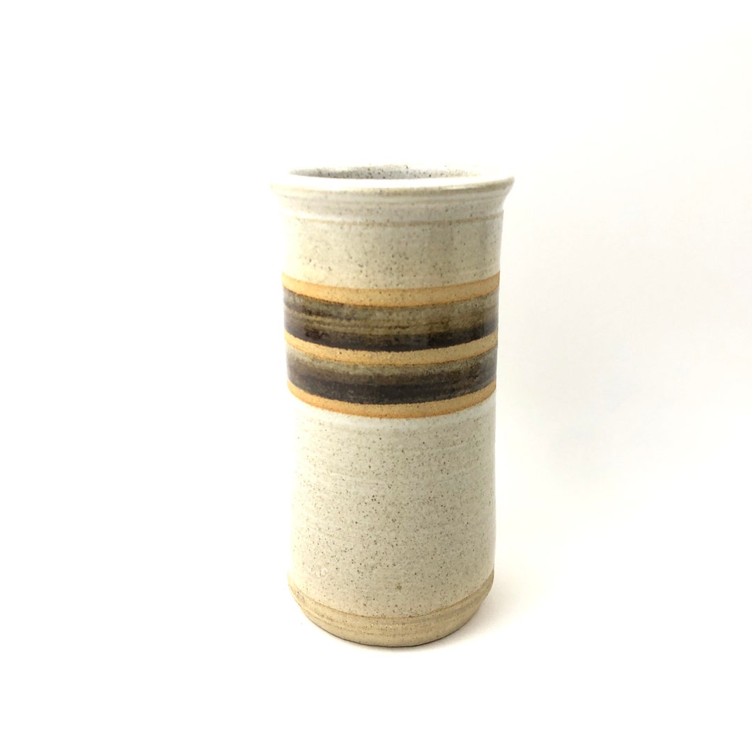 MCM Striped Studio Pottery Vase Signed Slocum - Etsy
