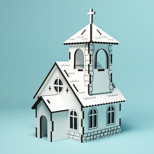 Digital Files Download for 3mm Wood of Church. for Laser Cuts, DXF, SVG ...