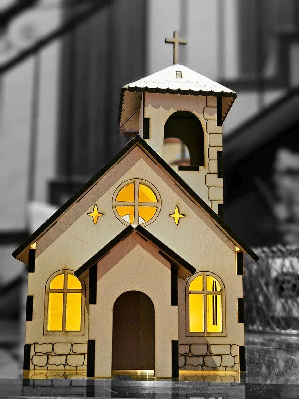 Digital Files Download for 3mm Wood of Church. for Laser Cuts, DXF, SVG ...