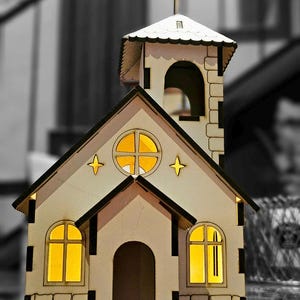 Digital Files Download for 3mm Wood of Church. for Laser Cuts, DXF, SVG ...