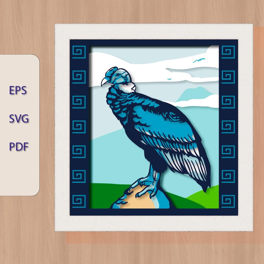 Andean Condor Digital Files, Shadow Box Template. the National Symbol ...