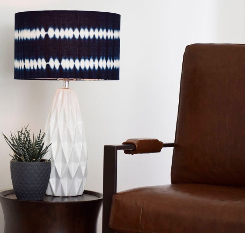 Indigo shibori lamp shade Indigo mudcloth lampshade Tribal | Etsy